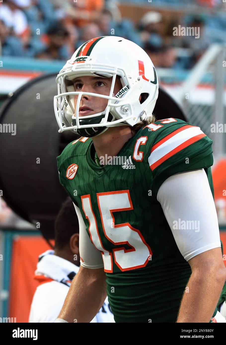 Miami kicker Michael Bagley (15) sets to kick against Toledo during an ...
