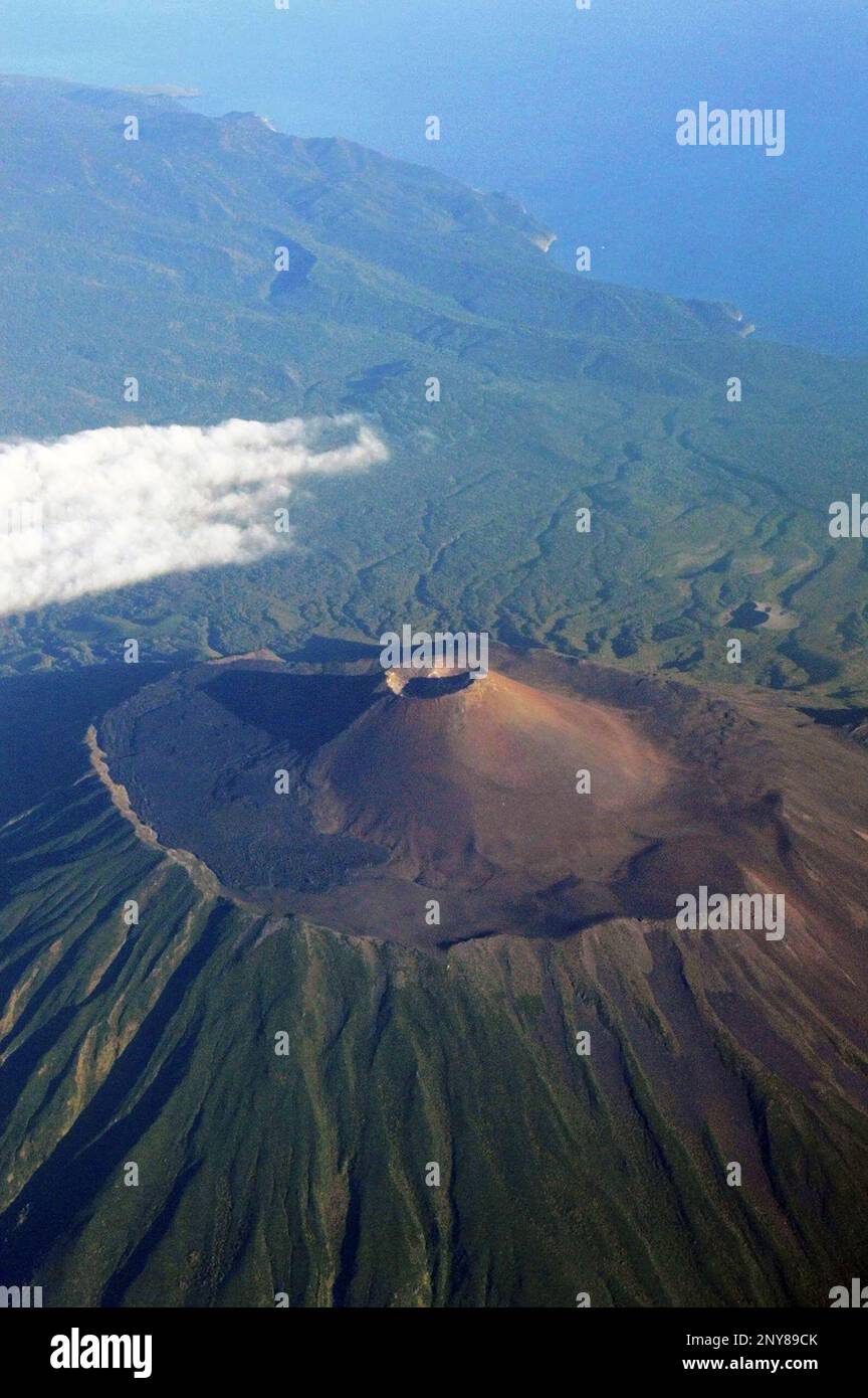 This aerial photo taken on Sep. 23, 2017 shows a volcano called ...