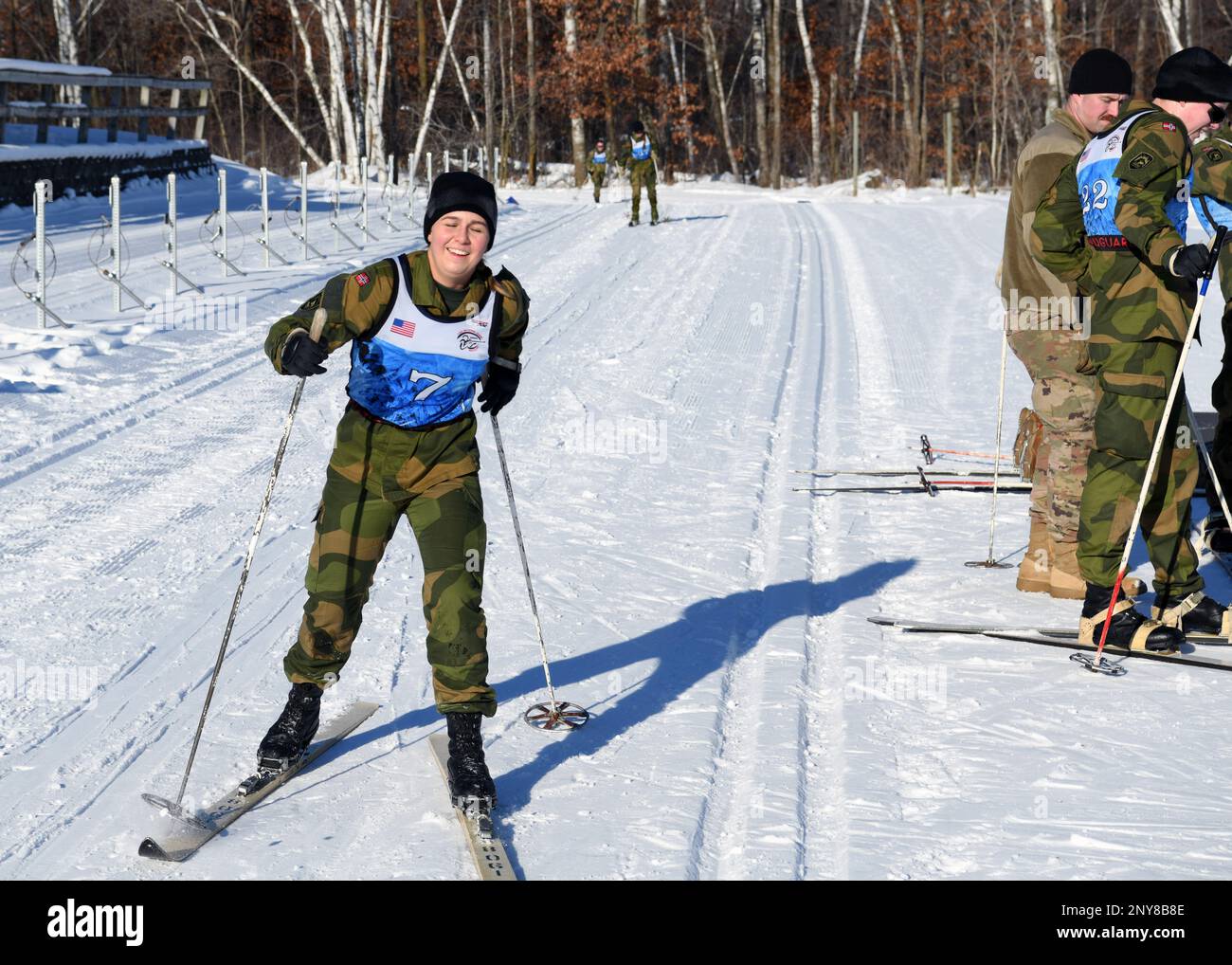 Members of the Norwegian Home Guard take part in a biathlon during ...
