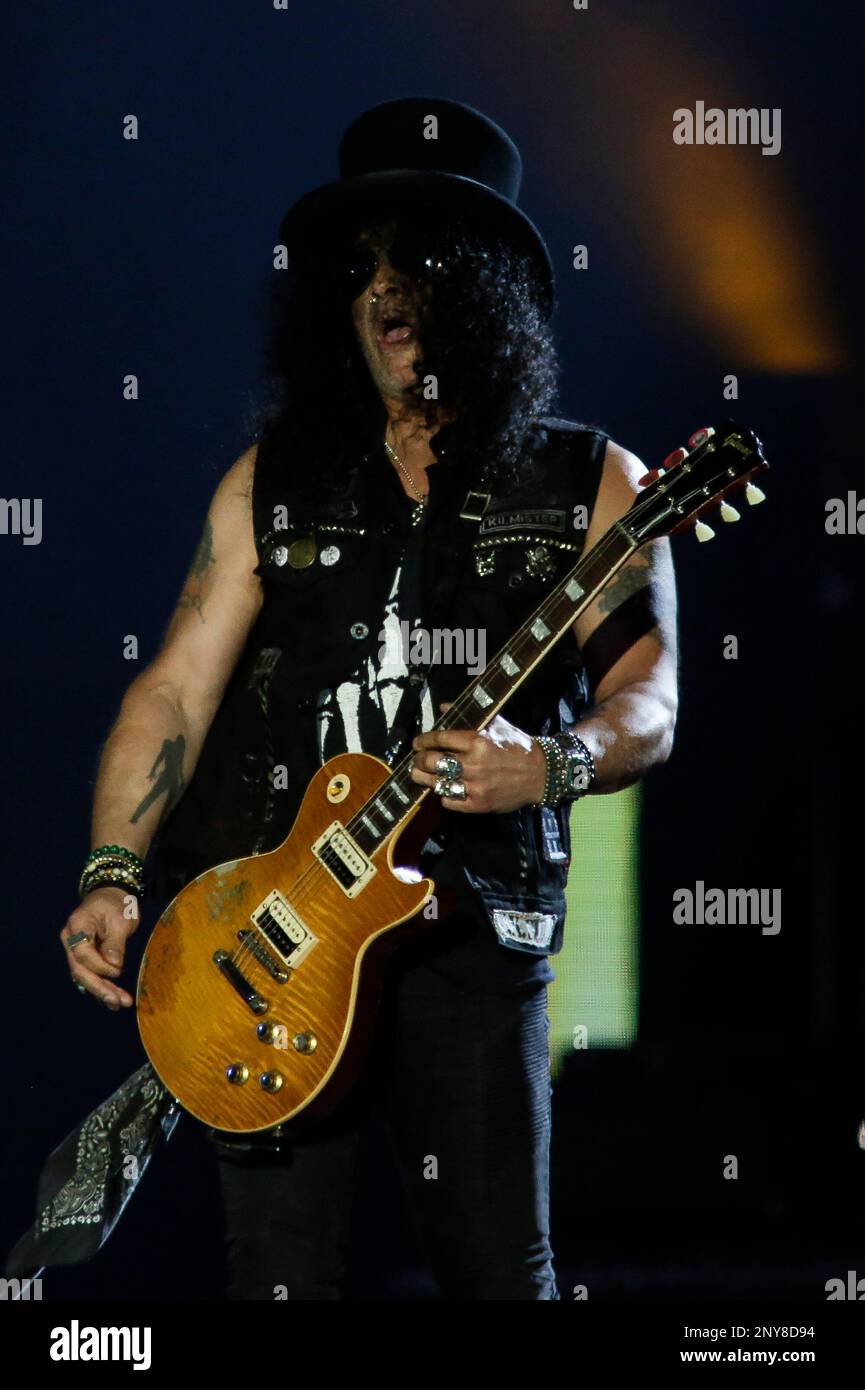 RJ - Rio de Janeiro - 09/23/2017 - Rock in Rio 2017, 6 Day - Guitarist Slash band Guns n Roses ...