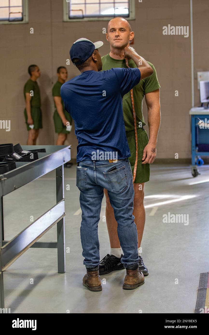 A U.S. Marine Corps recruit with Mike Company, 3rd Recruit Training ...