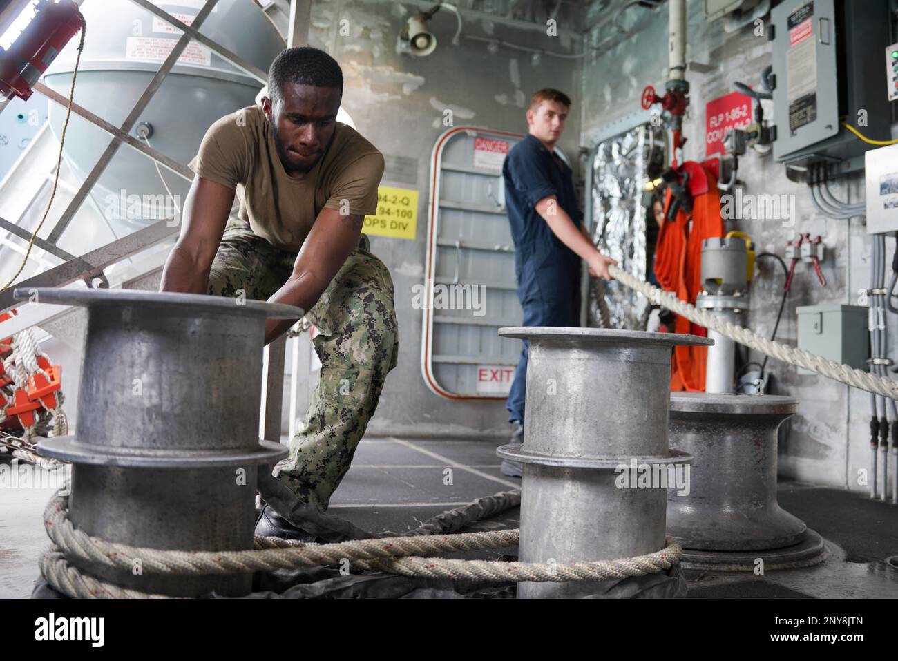 SINGAPORE (Feb. 7, 2023) Sonar Technician (Surface) 2nd Class Luis ...