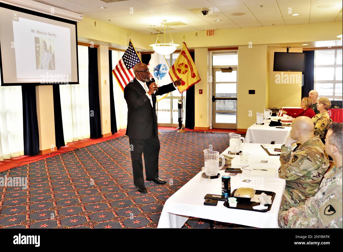 Guest speaker Marcus Gentry gives his presentation about Martin Luther ...