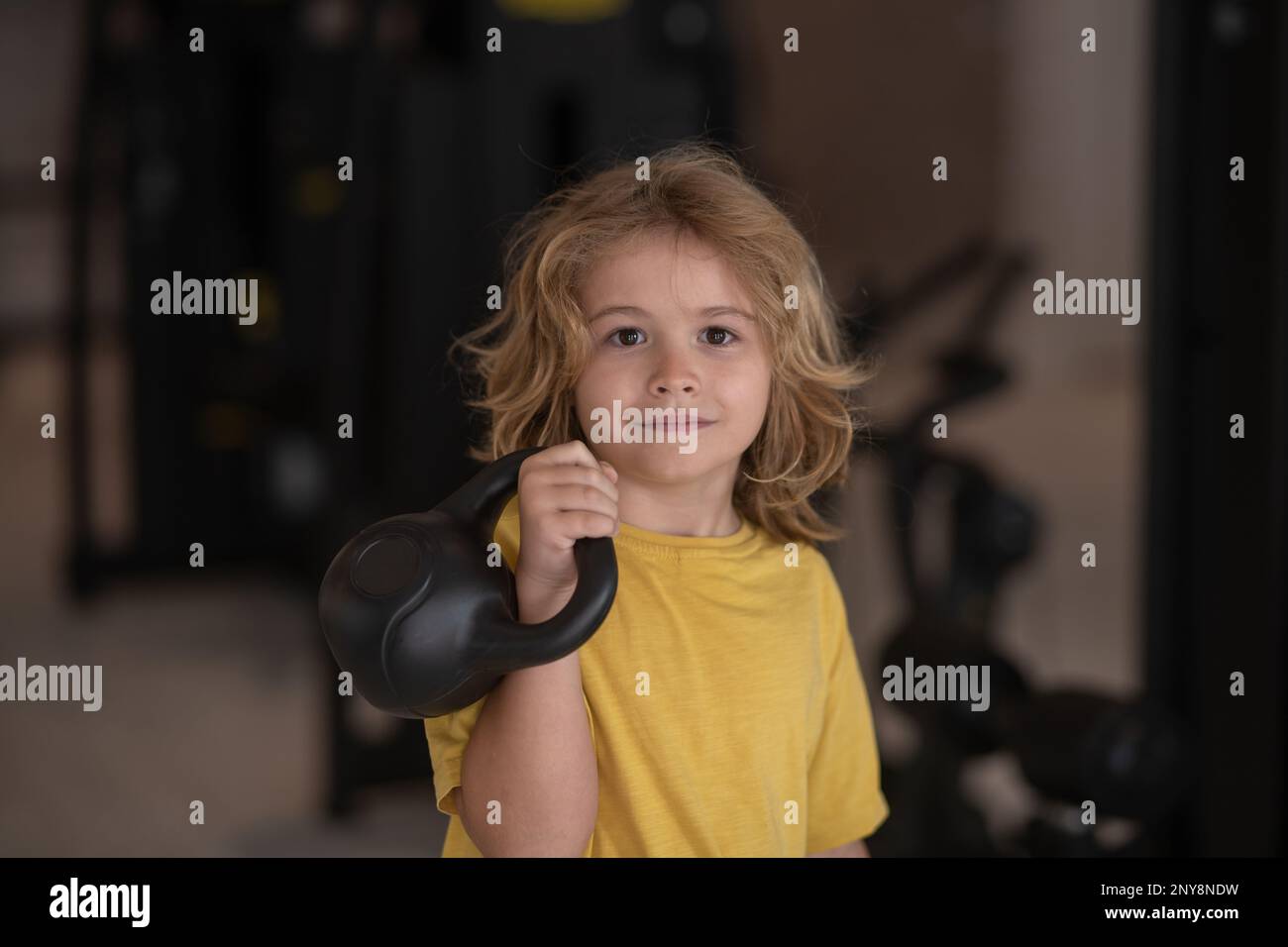 Kid workout kid in gym. Sport activities at leisure with children ...