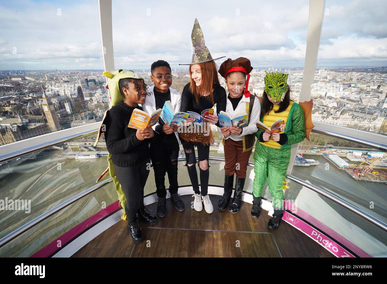 Children dressed as their favourite book characters inside a pod on the ...