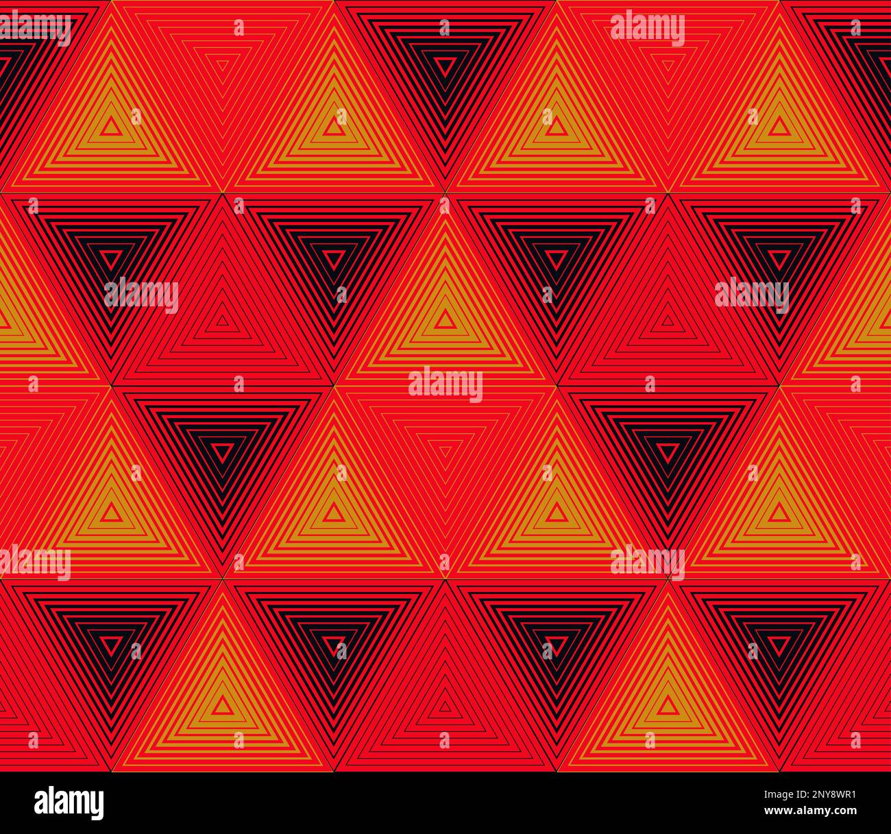 graphic geometric linear triangles seamless bright red gold black Stock ...