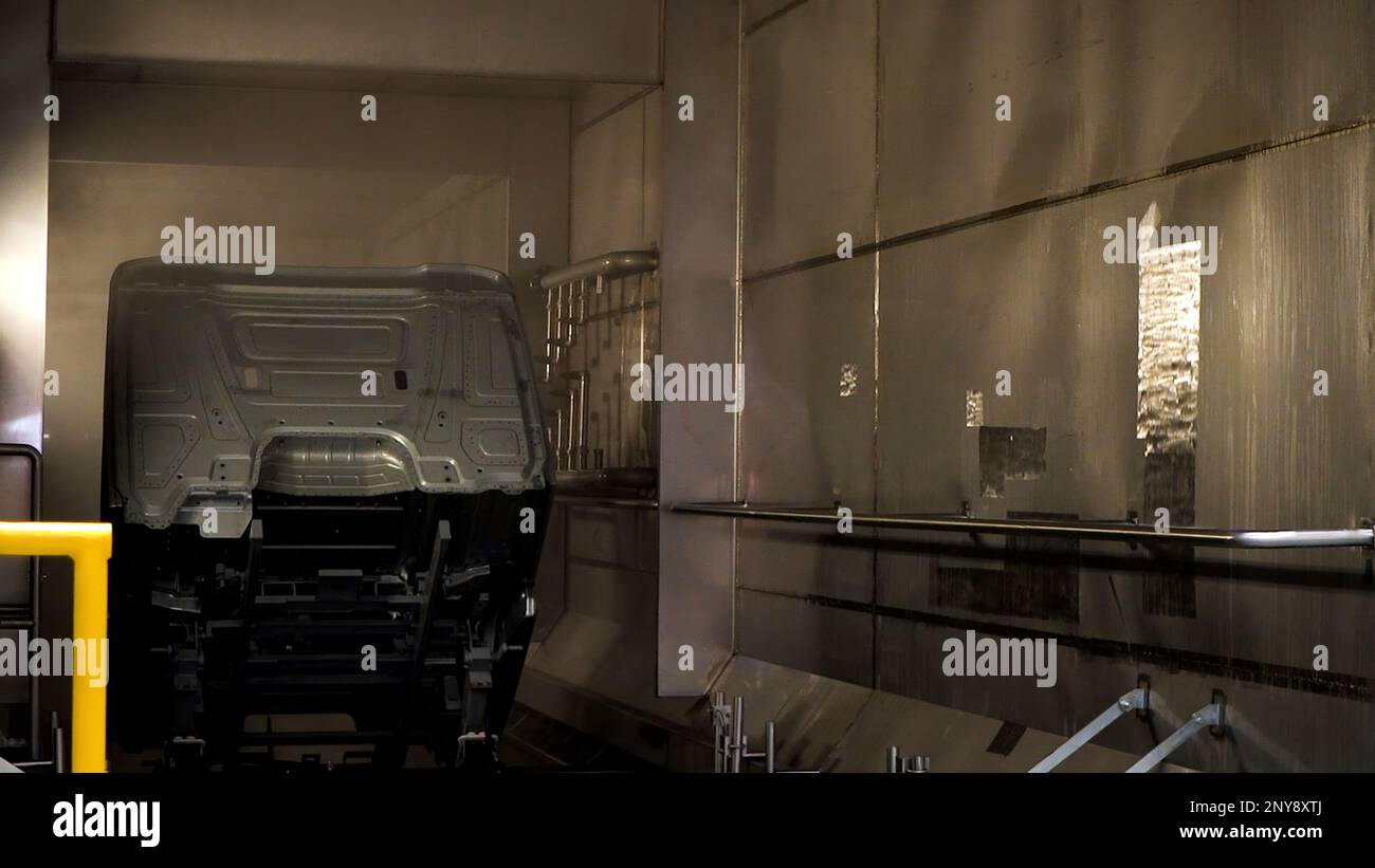 Production line for manufacturing of the car body at the car factory ...