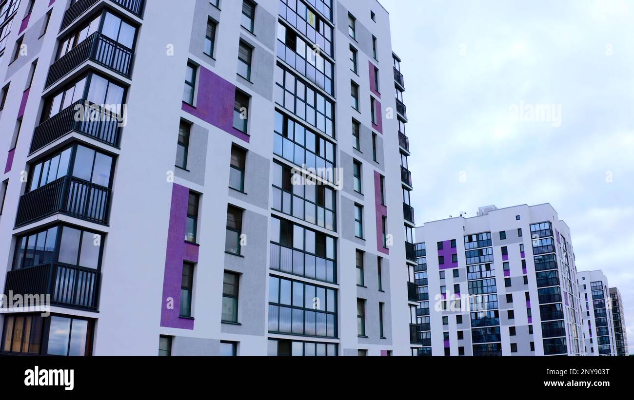 Aerial view of the cityscape with residential complex. Stock footage ...