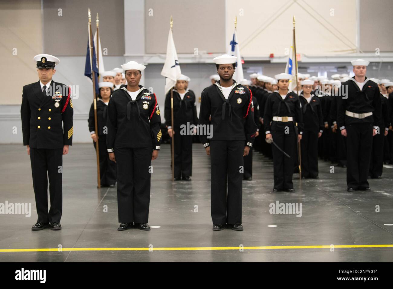Pass in Review at U.S. Navy Recruit Training Command. More than 40,000 ...