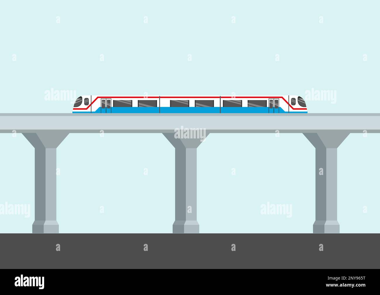 Sky train with railway flat vector Stock Vector Image & Art - Alamy