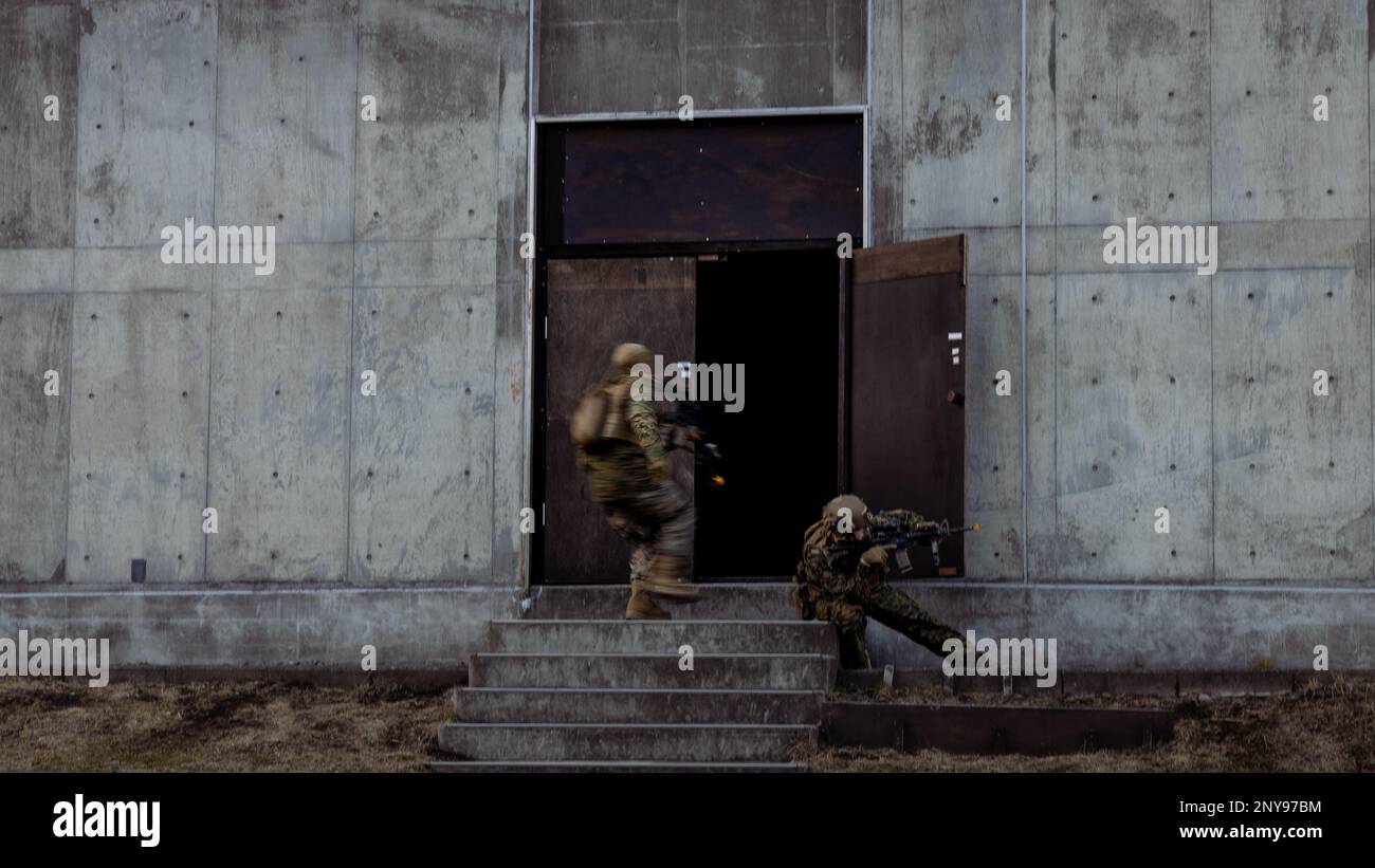 U.S. Marines with 3d Battalion, 4th Marines conduct urban operations ...