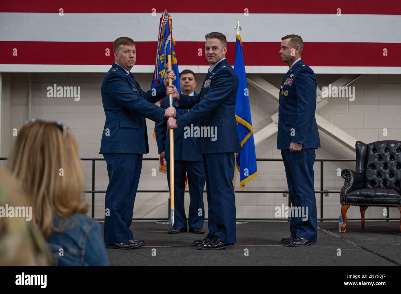 Col. John Poole, 317th Operations Group commander, hands the guidon to ...