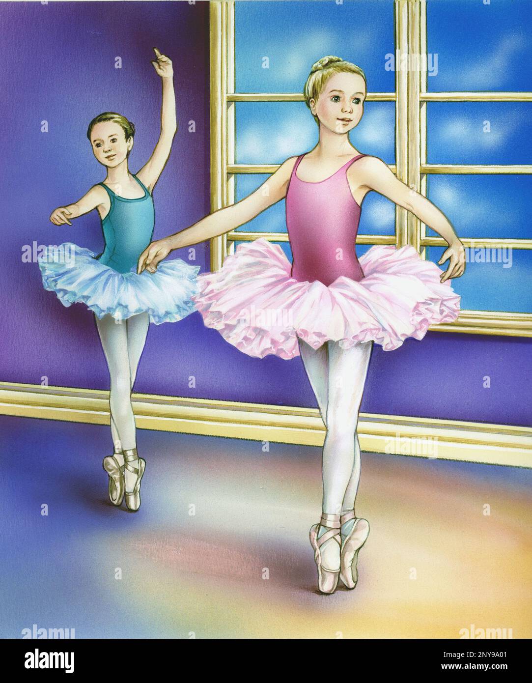 BALLET-girls in tutus dancing infront of window Stock Photo - Alamy