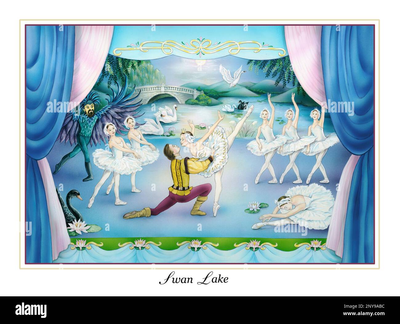 Ballet-Swan Lake stage scene Stock Photo - Alamy