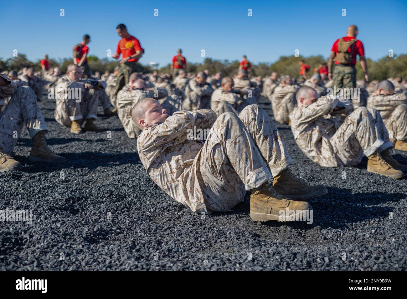 U.S. Marine Corps recruits with Alpha Company, 1st Recruit Training ...