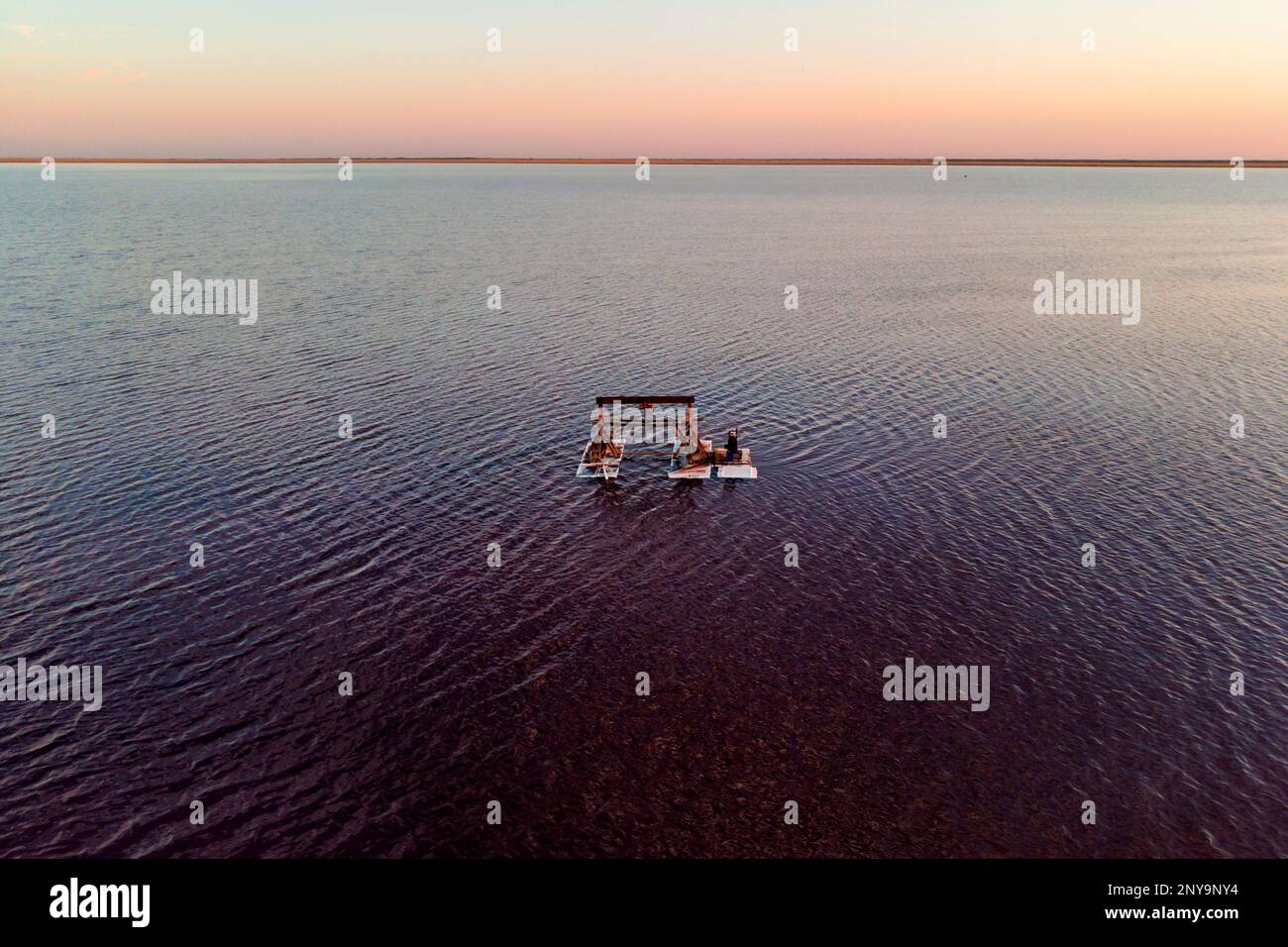 Mined salt in Lake Burlin. Altai. Russia. Bursolith. aerial view, view ...