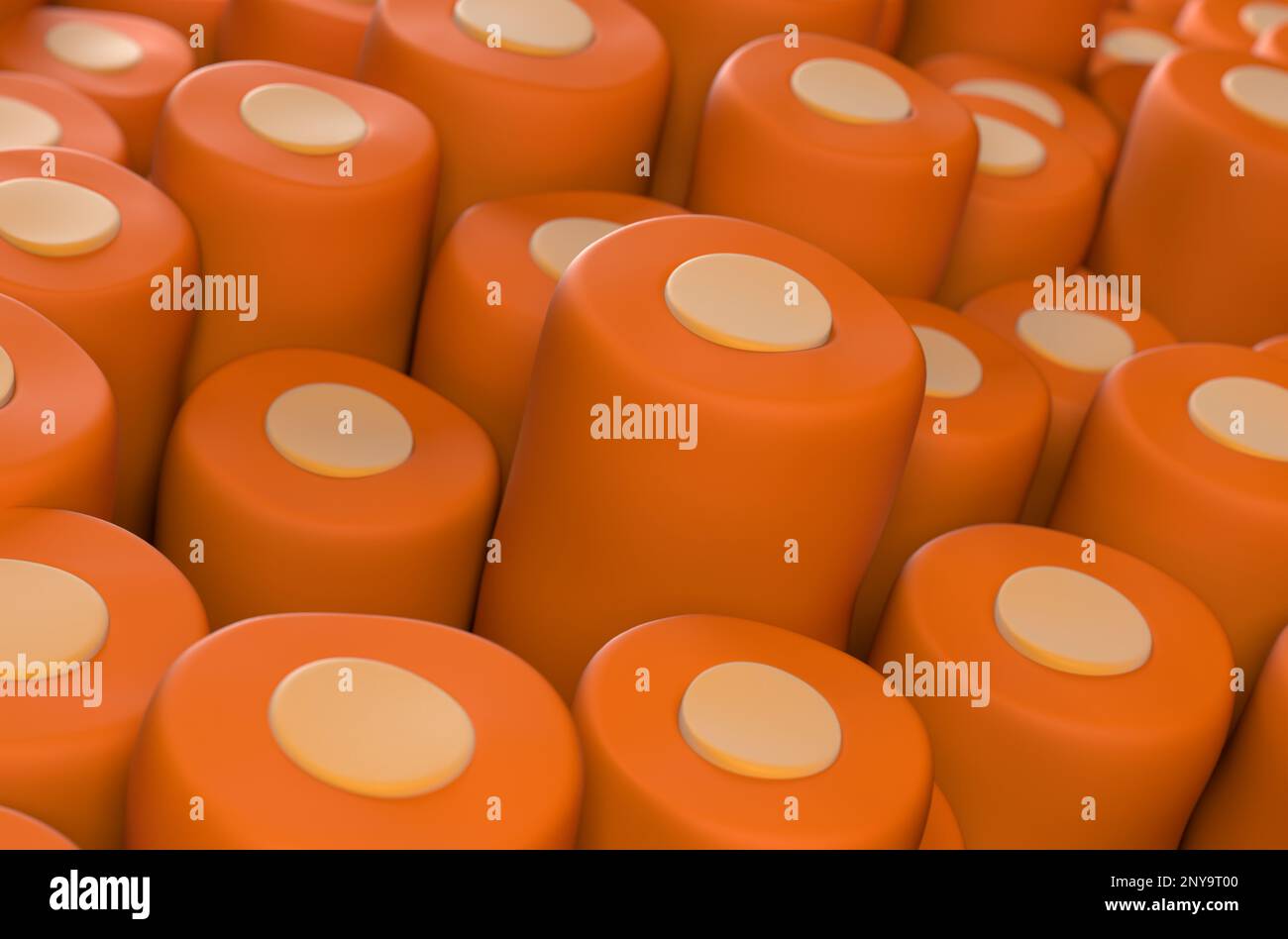 Healthy human nerve fiber section (neuron fibres) - 3d illustration ...