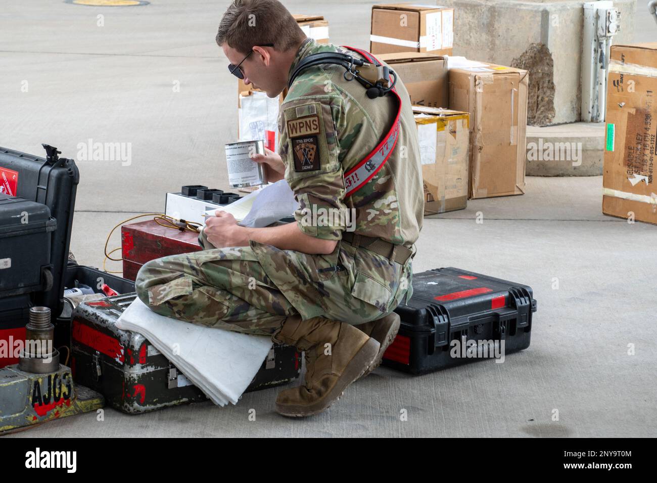 U.S. Air Force Senior Airman Jacob Fox, with the 77th Expeditionary ...