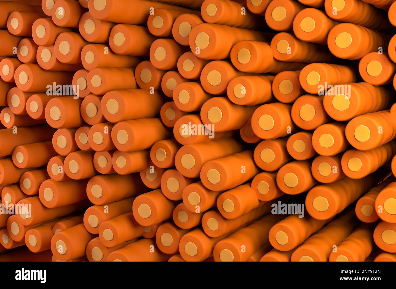 Healthy human nerve fiber section (neuron fibres) - 3d illustration ...