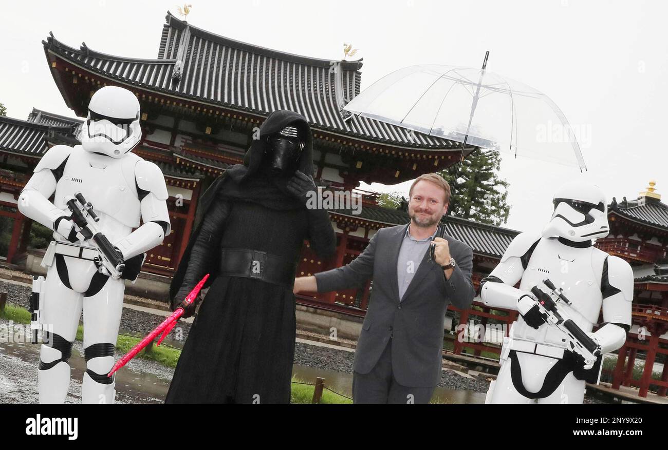 U.S. film director Rian Johnson (2nd from R) attends a successful ...