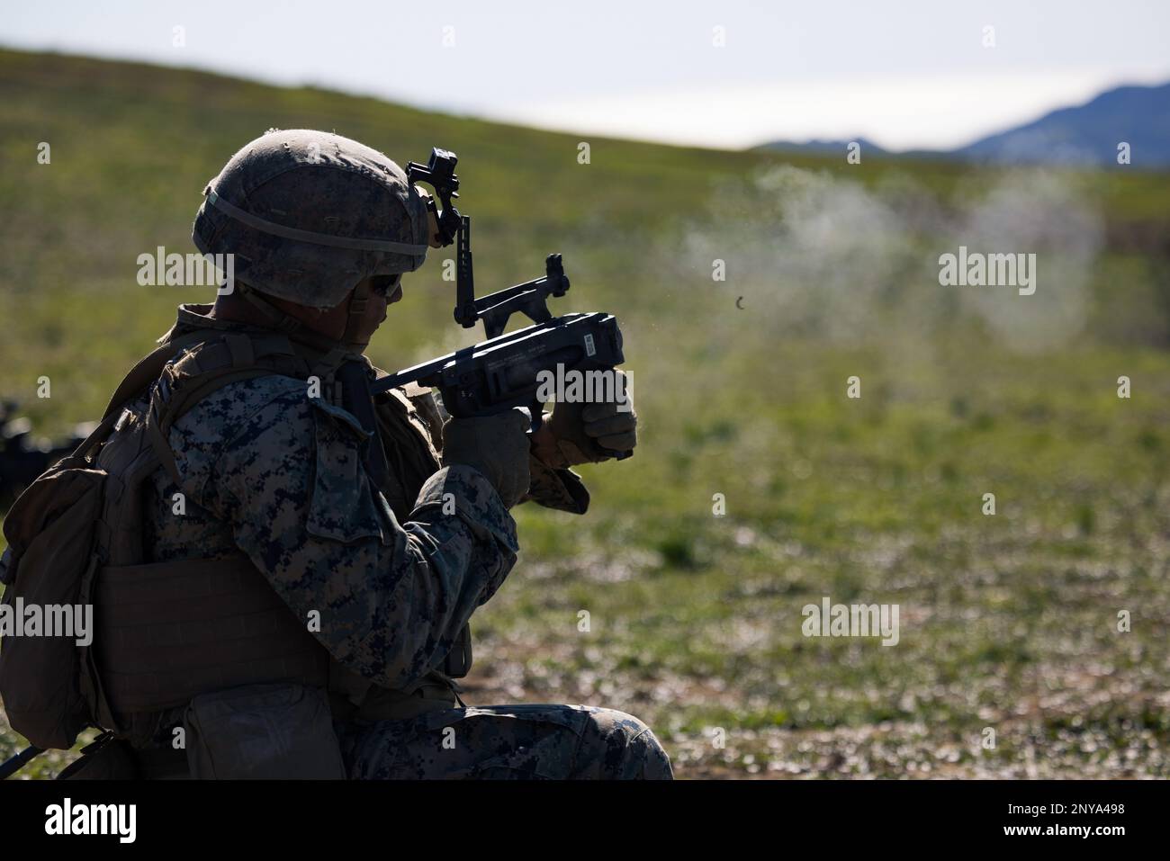 U.S. Marine Lance Cpl. Samuel Gamez, a grenadier with 1st Light Armored Reconnaissance Battalion ...