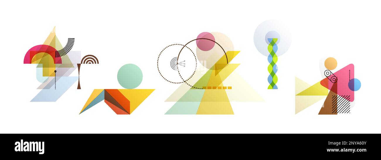 Abstract geometric design. Vector illustration made of various ... Abstract geometric design. Vector illustration made of various ...