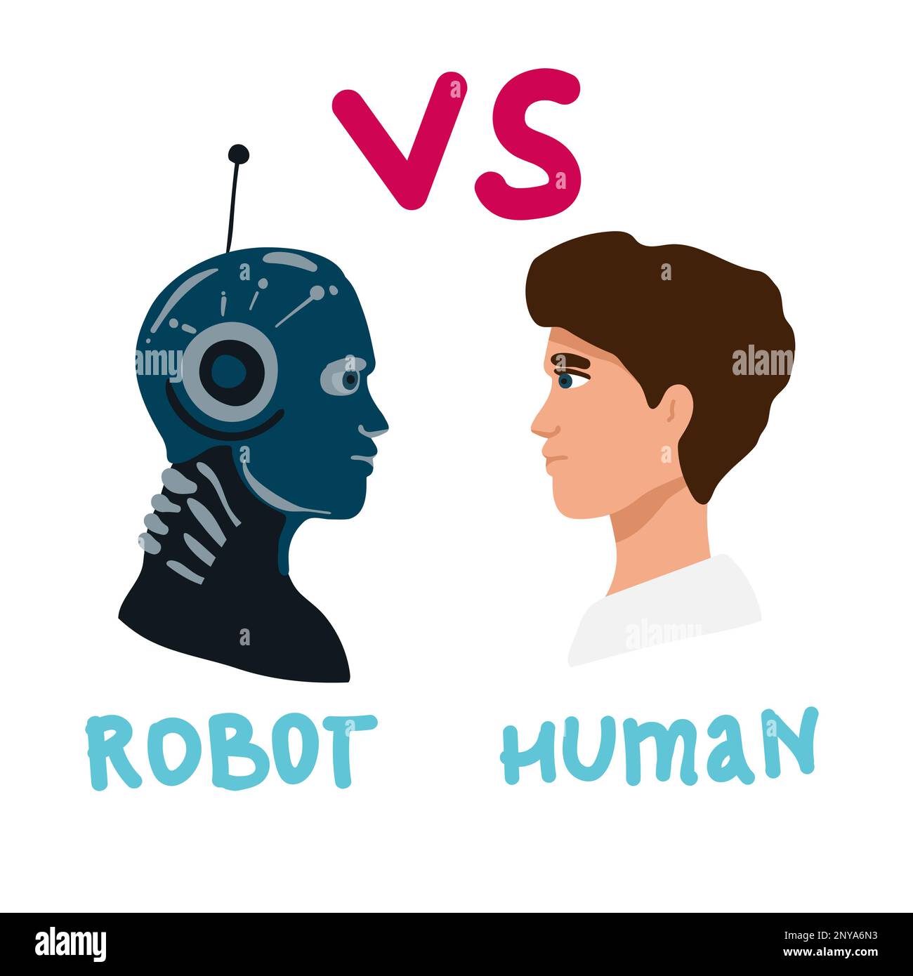 Vector cartoon style illustration of human aggressive businessman vs ...