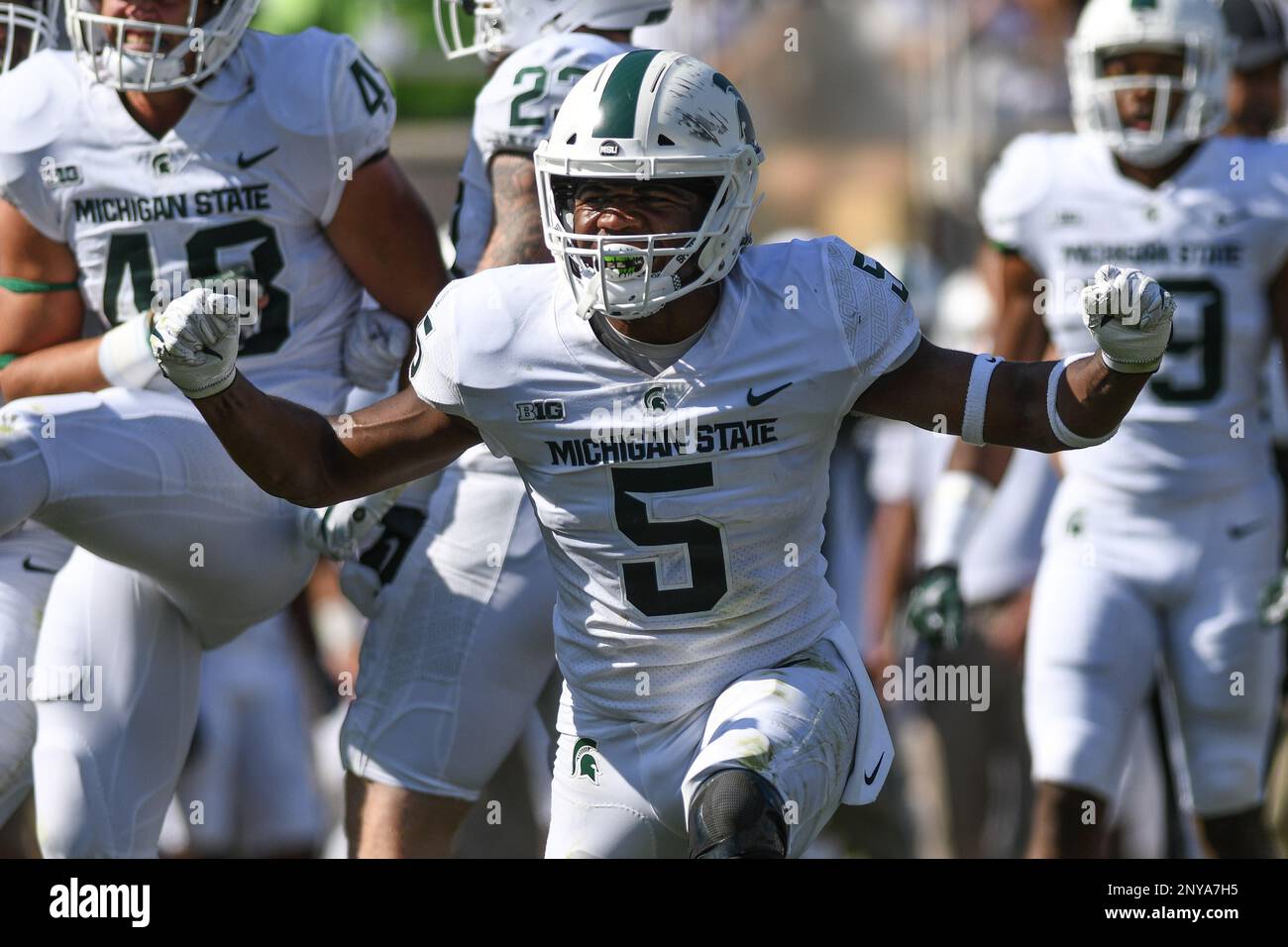 EAST LANSING, MI - SEPTEMBER 09: Spartans linebacker Andrew Dowell (5 ...