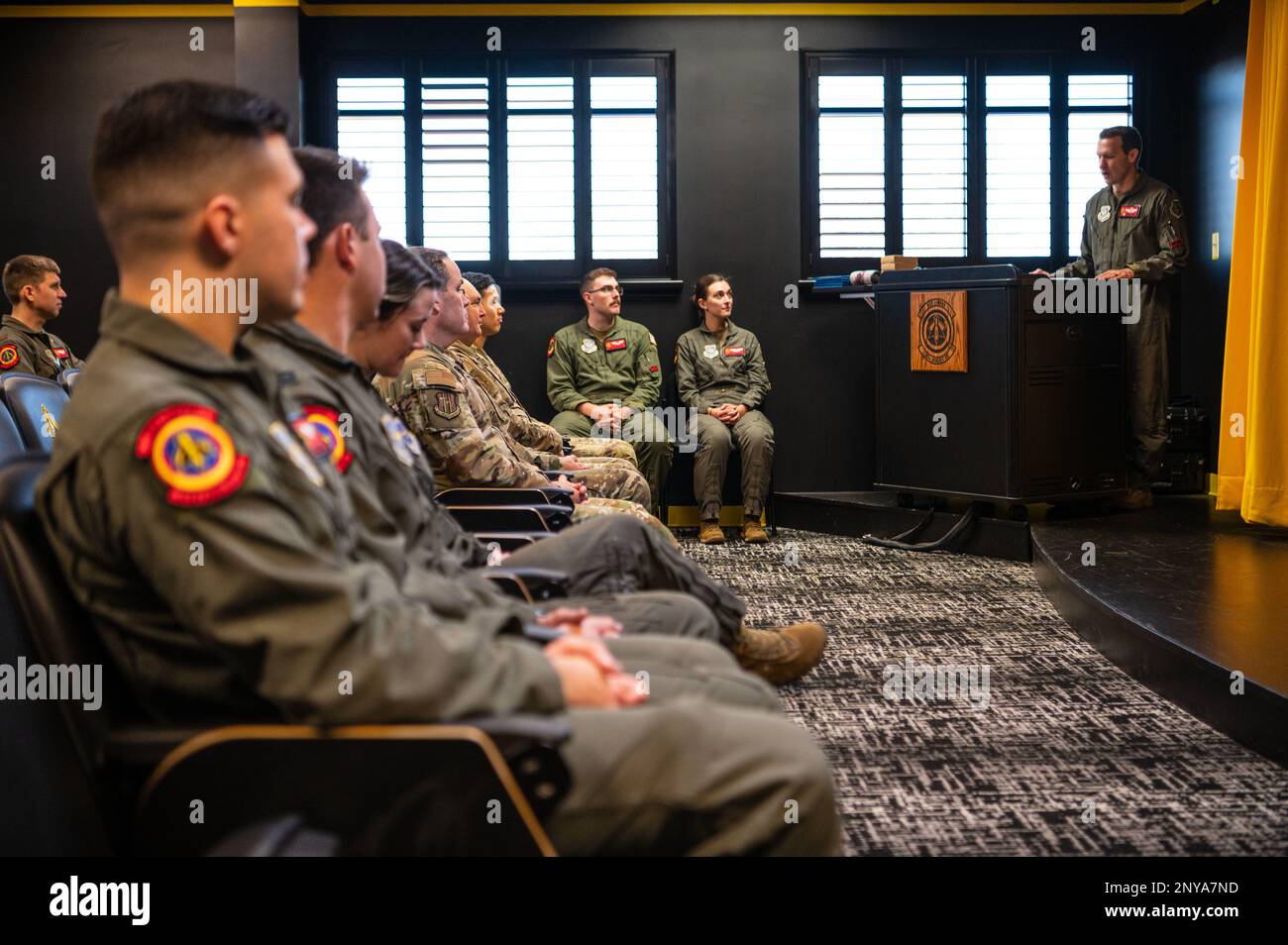 U.S. Air Force Lt. Col. William Street, right, 21st Airlift Squadron ...