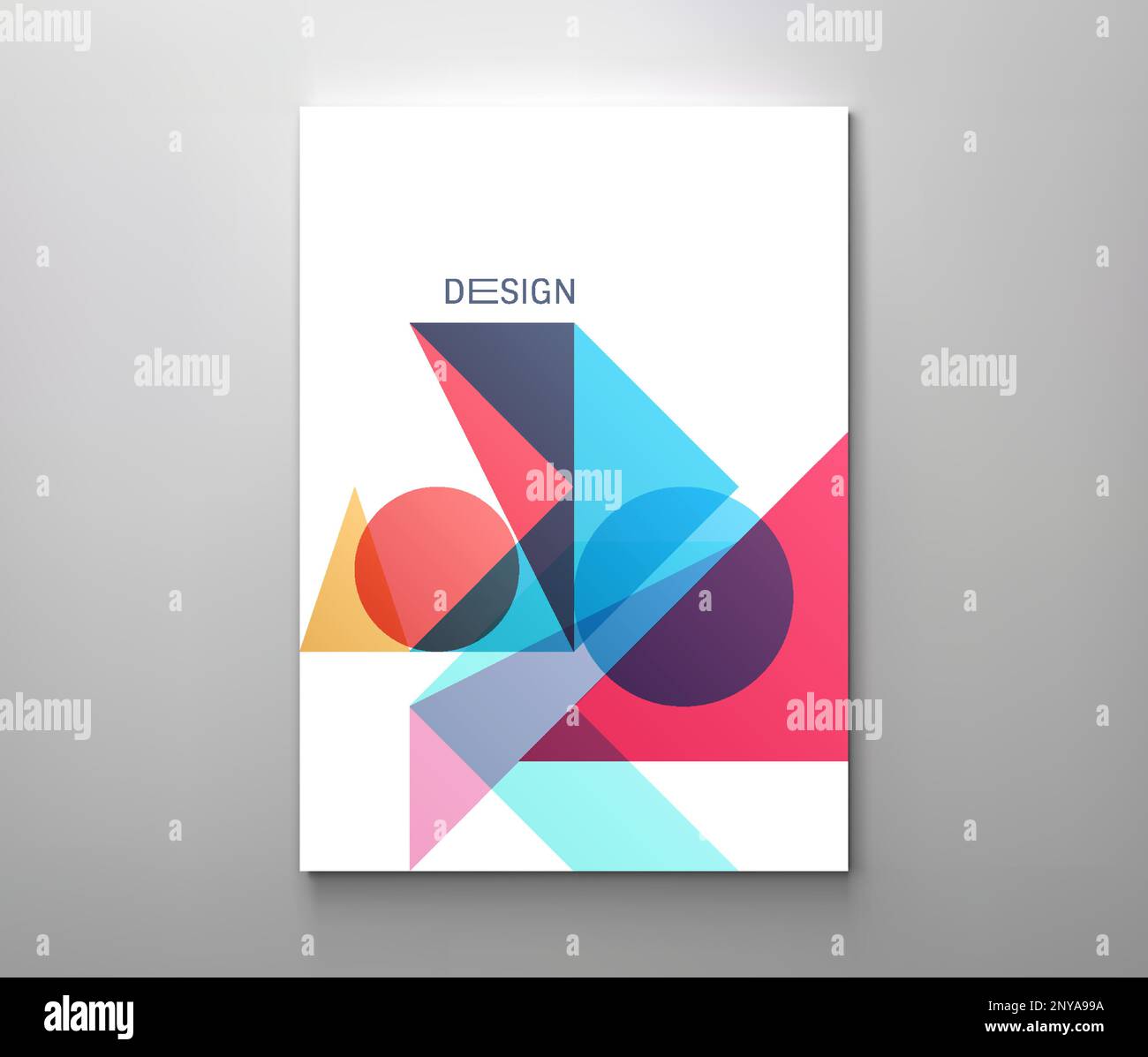 Art composition of flat colorful vector shapes. Abstract transparency ...