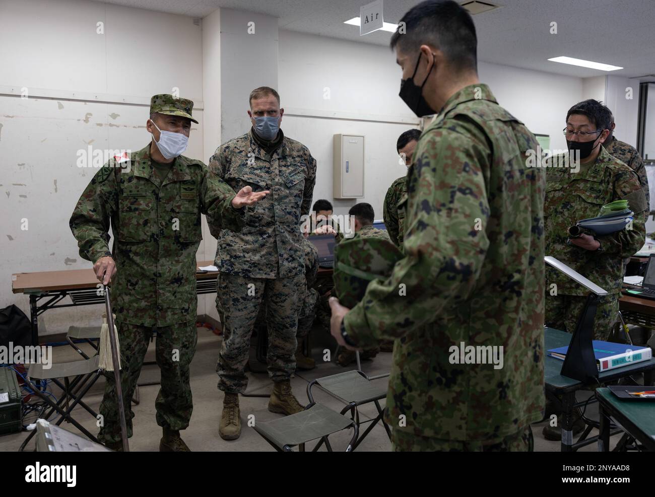 Major Gen. Shingo Nashinoki, left, commanding general of the Amphibious ...