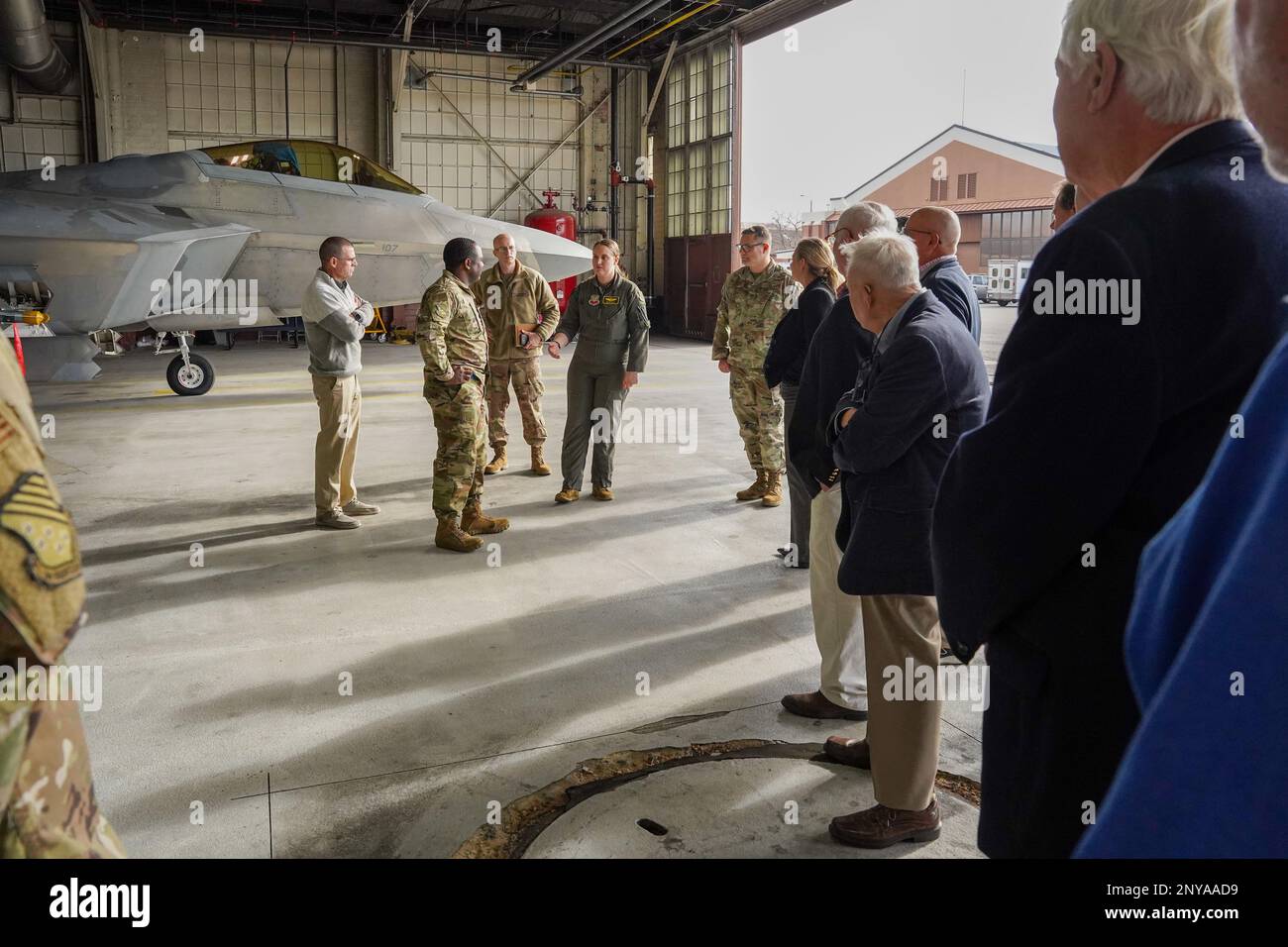 U.S. Air Force Maj. Chelsea Bailey (center), command executive officer ...