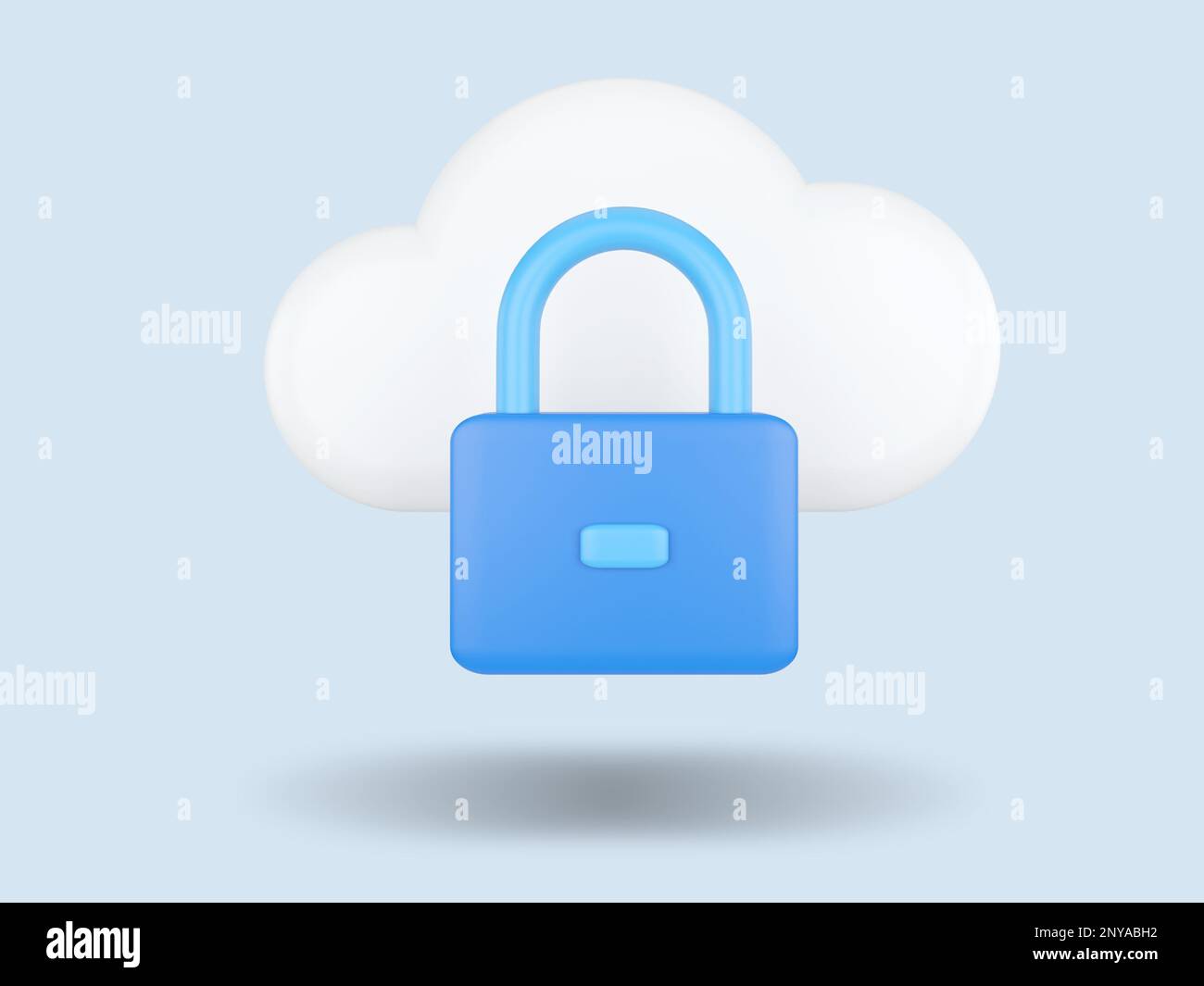 Security. Cloud Computing Concept. 3D render illustration Stock Photo ...