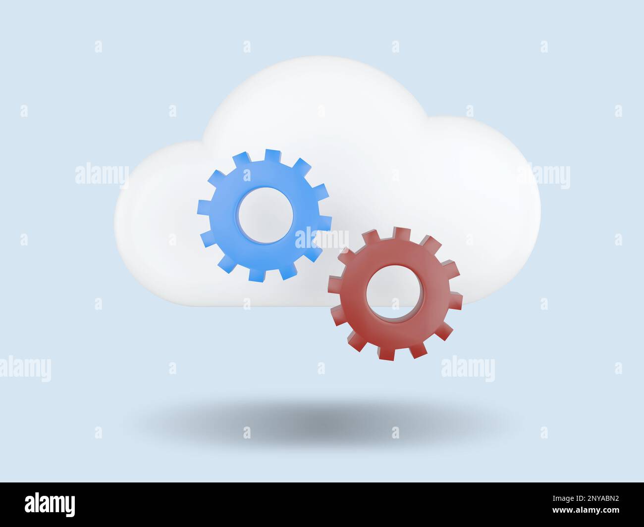 Setting. Cloud Computing Concept. 3D render illustration Stock Photo ...