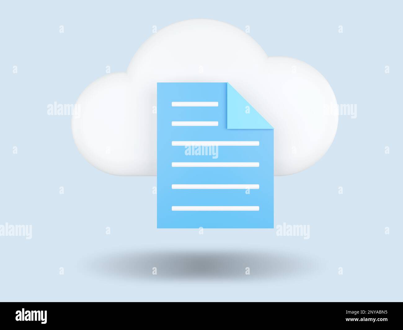 Document. Cloud Computing Concept. 3D render illustration Stock Photo ...