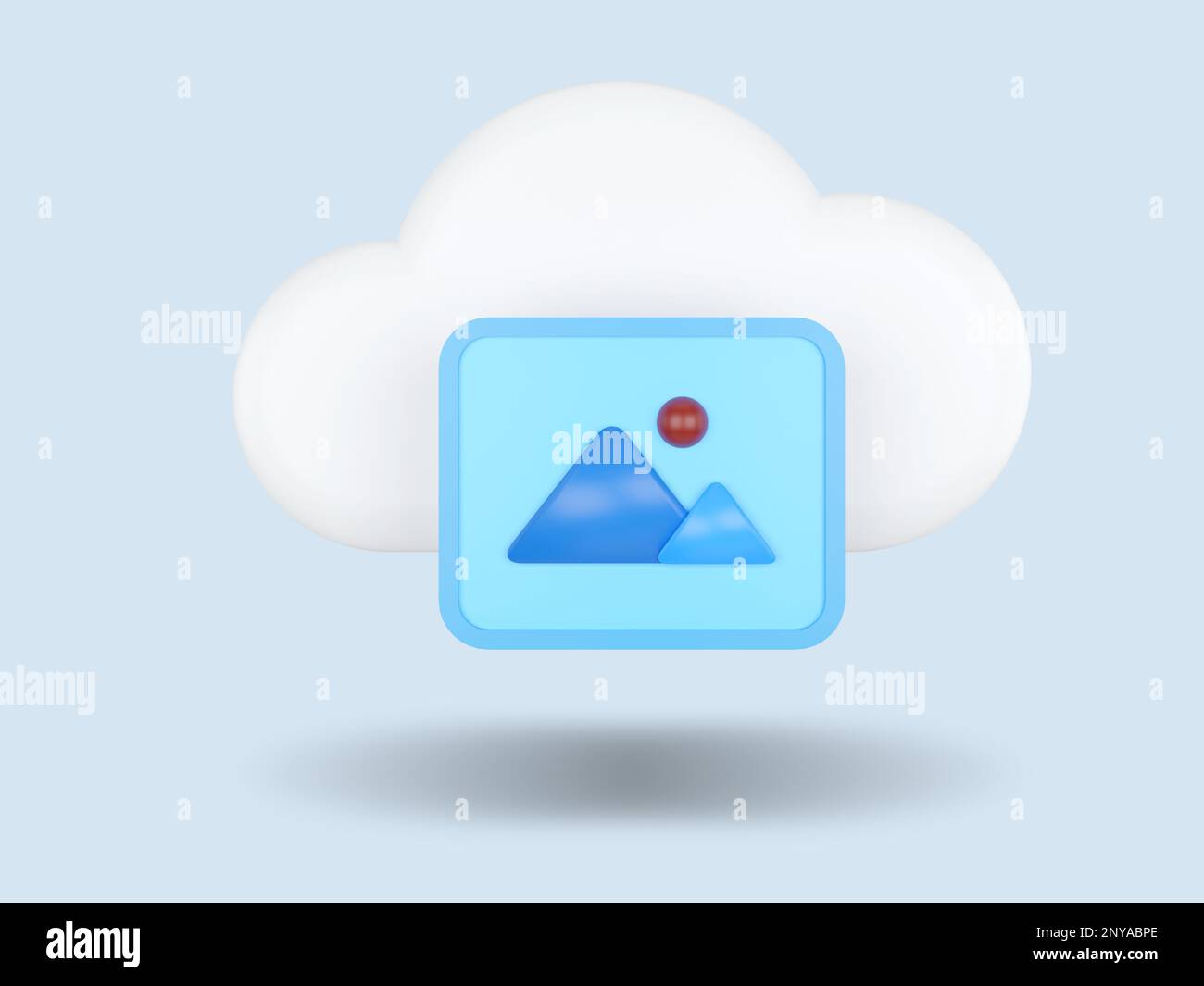 Photo File. Cloud Computing Concept. 3D render illustration Stock Photo ...