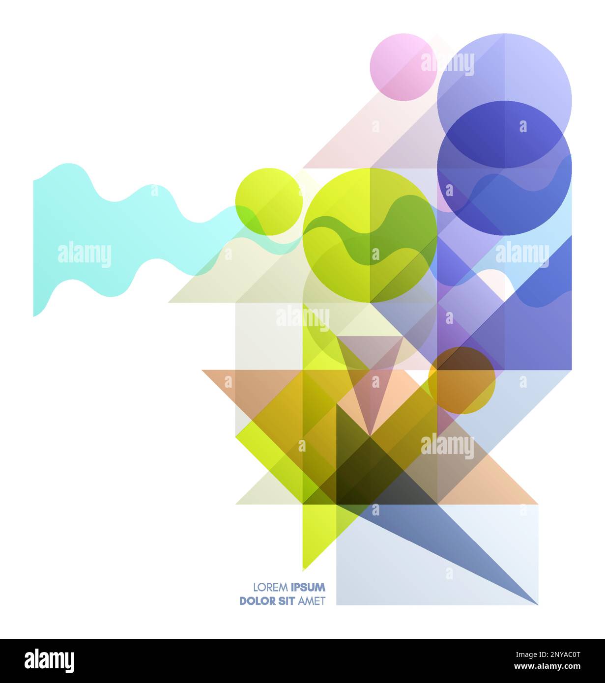 Art composition of flat colorful vector shapes. Abstract transparency geometrical background ...