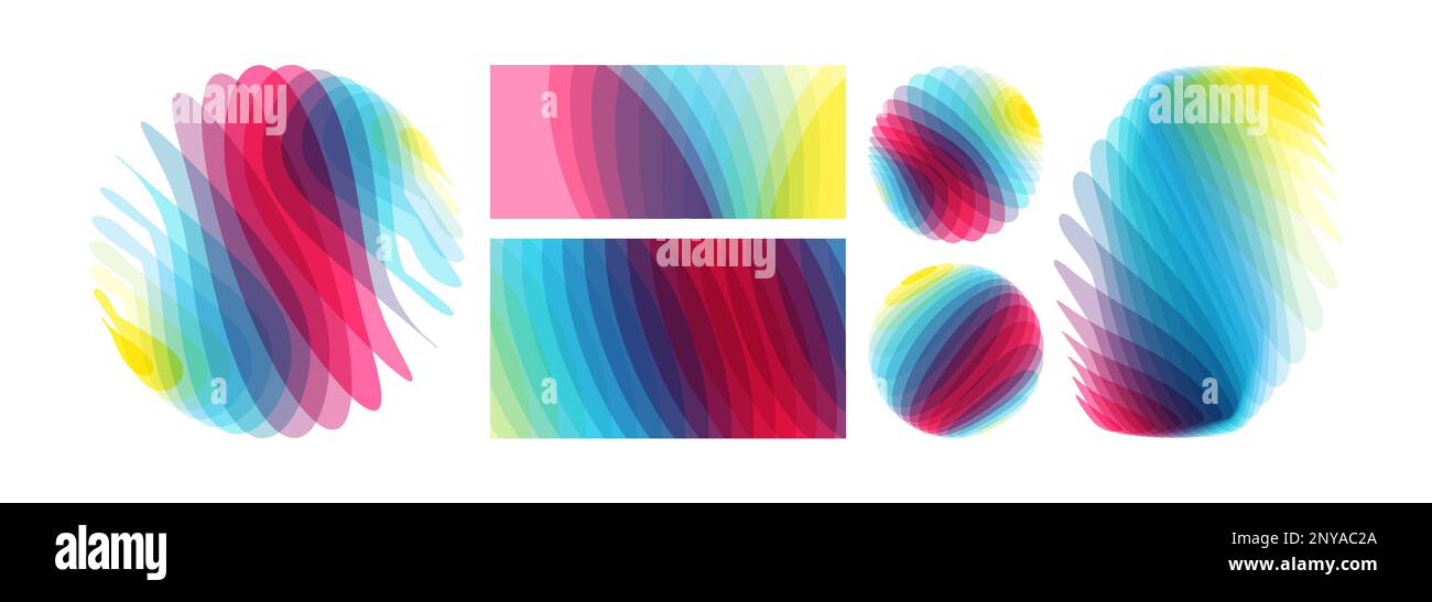 Set of spheres. Abstract wavy background with dynamic effect. Modern screen design for mobile ...