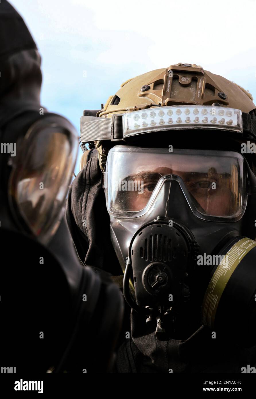 A U.S. Marine with Chemical Biological Incident Response Force ...