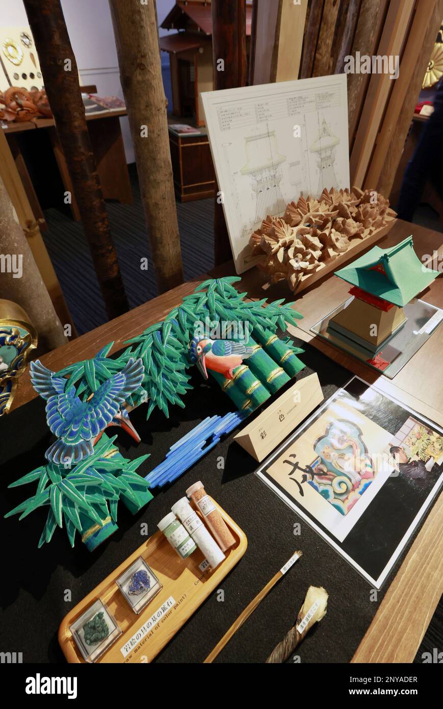 A colouring smaple of kigumi, Japanese traditional wooden construction ...