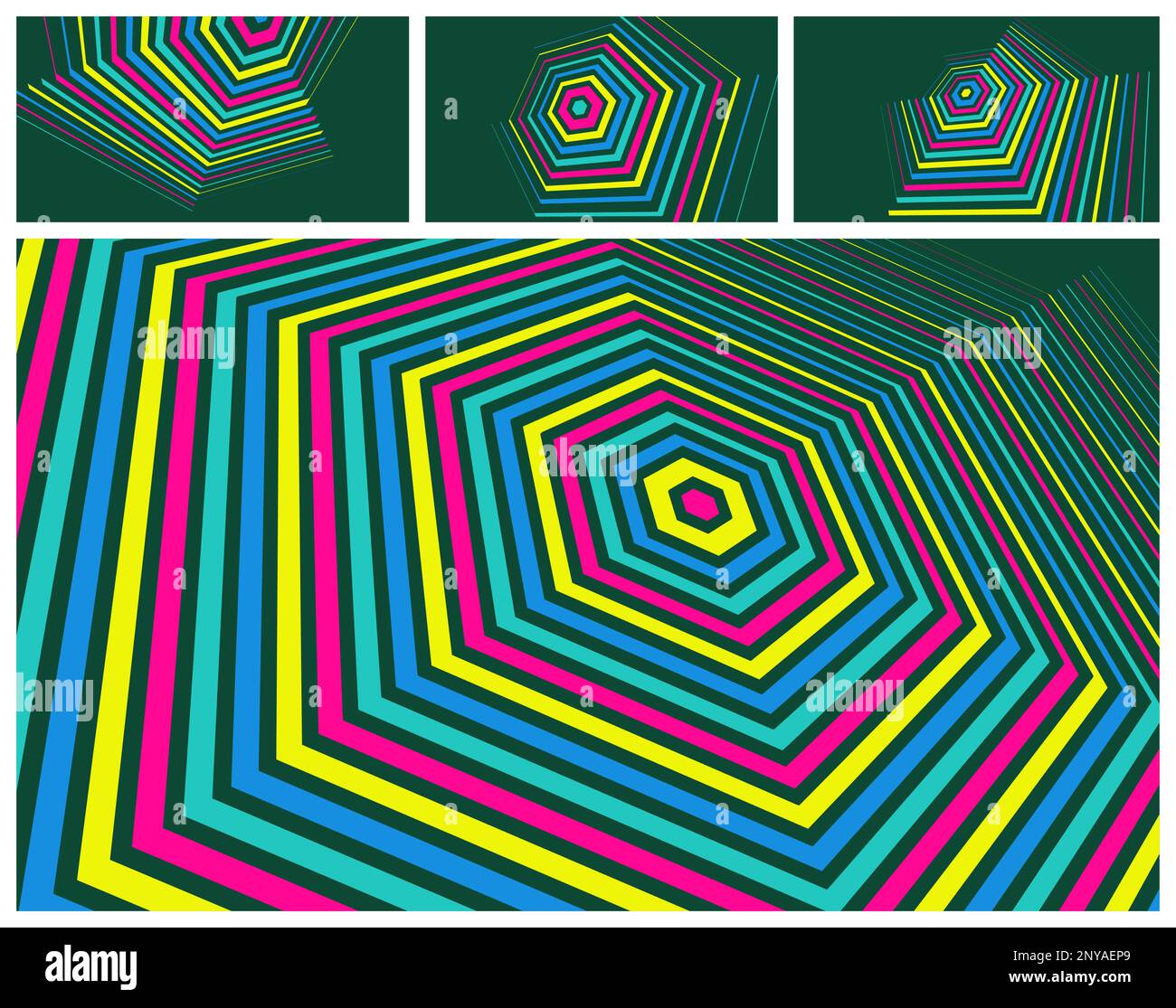 Abstract geometric design element. Striped lines pattern in hexagon ...