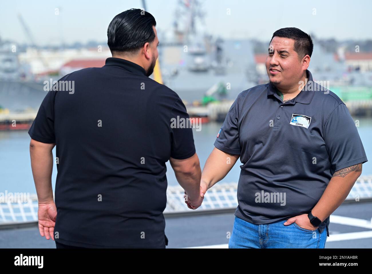 Littoral Combat Ship Combat System Analyst Alex Parra, left, and Data ...