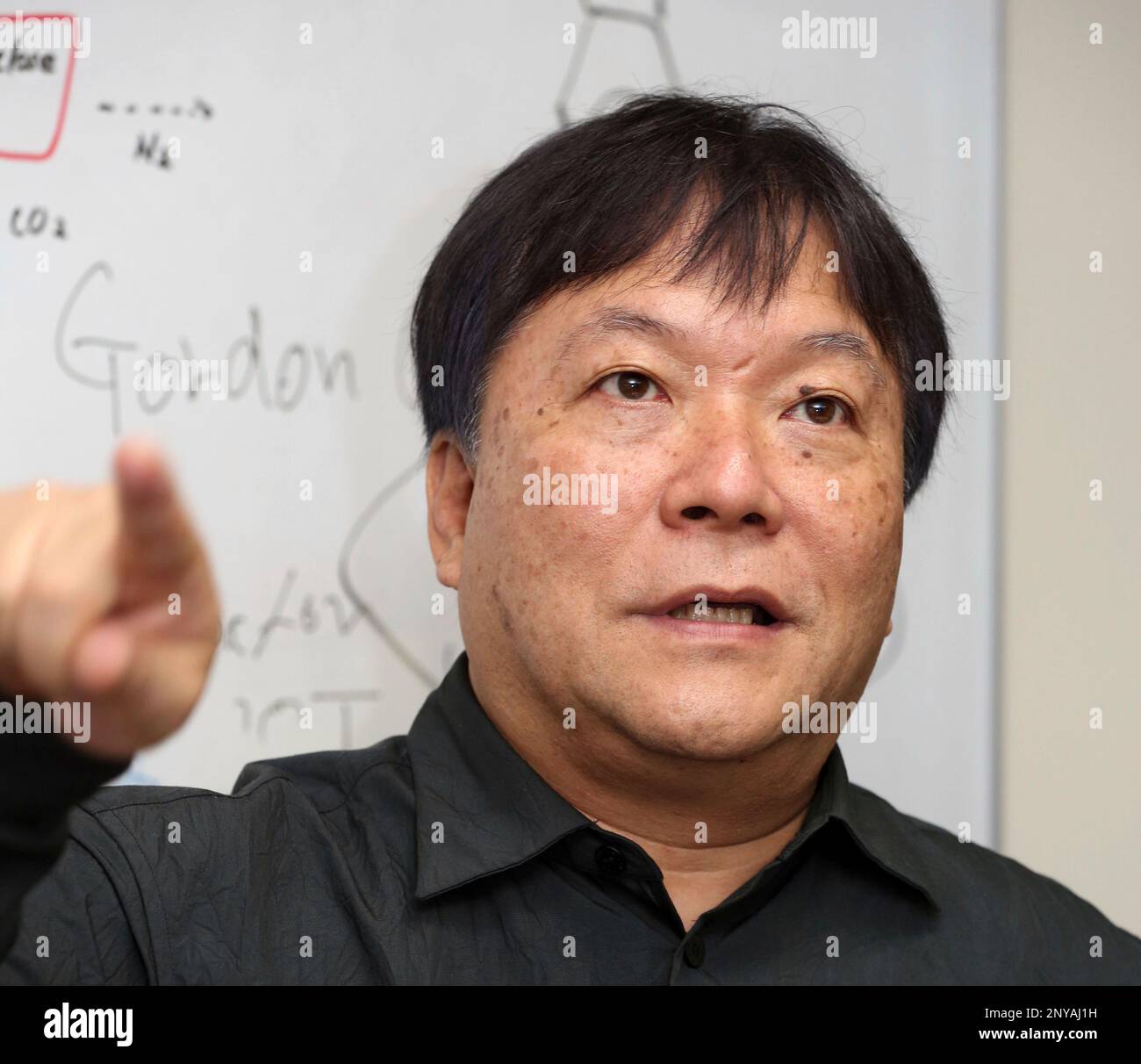 Takuzo Aida, a Japanese chemist and Professor of the University of Tokyo, speaks during an ...