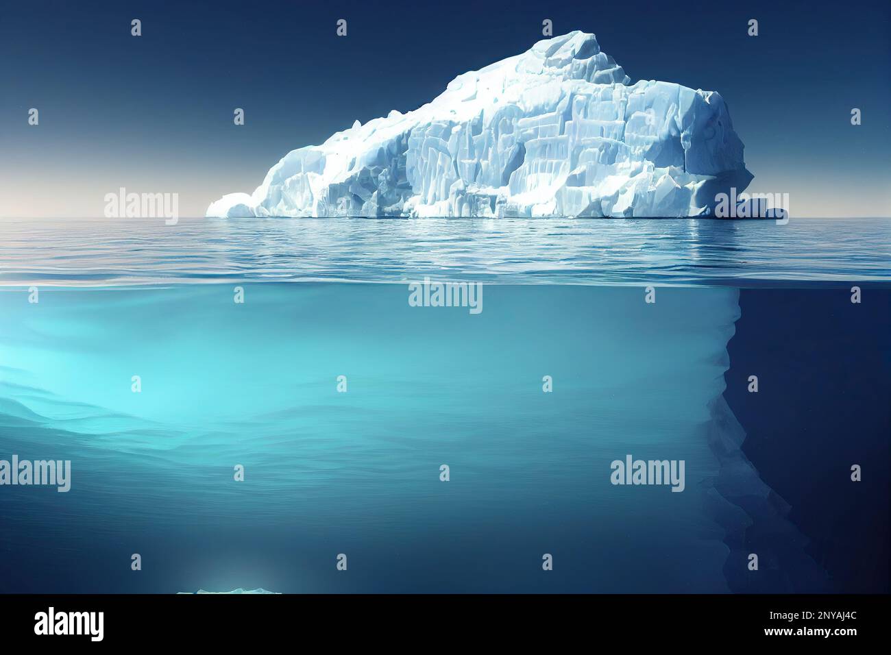 Iceberg of Greenland floating in the arctic ocean with the underwater ...