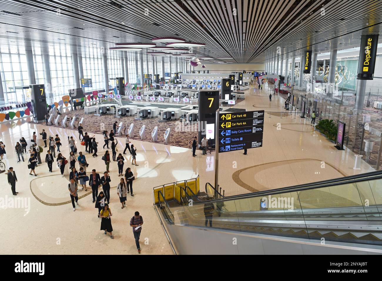 The departure hall of the new Changi Airport's Terminal 4 (T4) will ...