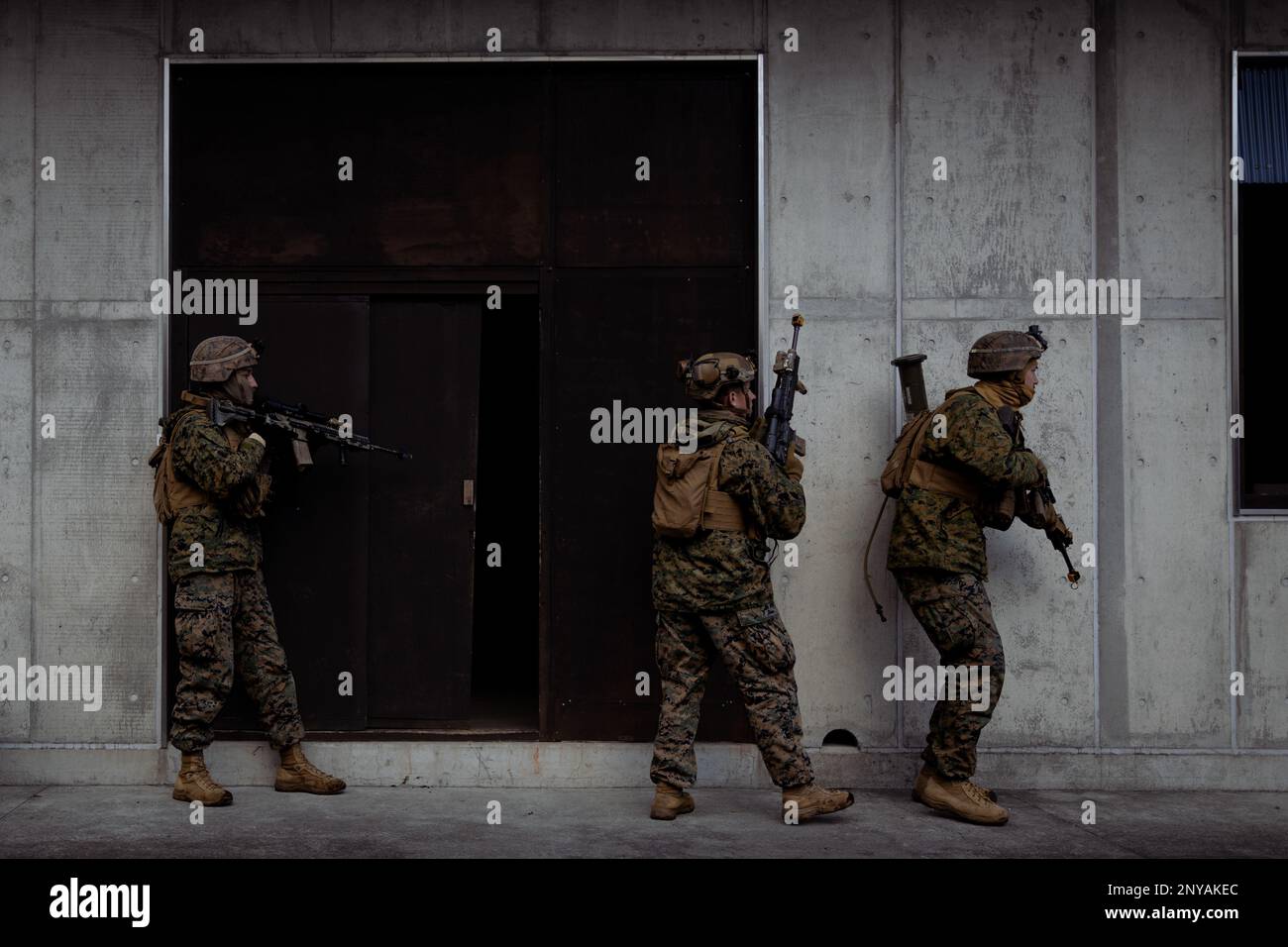 U.S. Marines with 3d Battalion, 4th Marines conduct urban operations ...