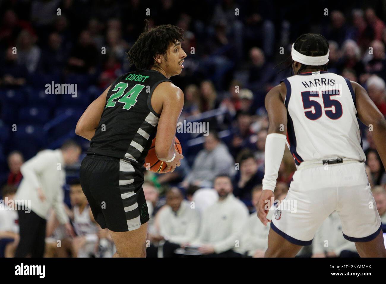 Chicago State guard Jahsean Corbett (24) controls the ball while ...
