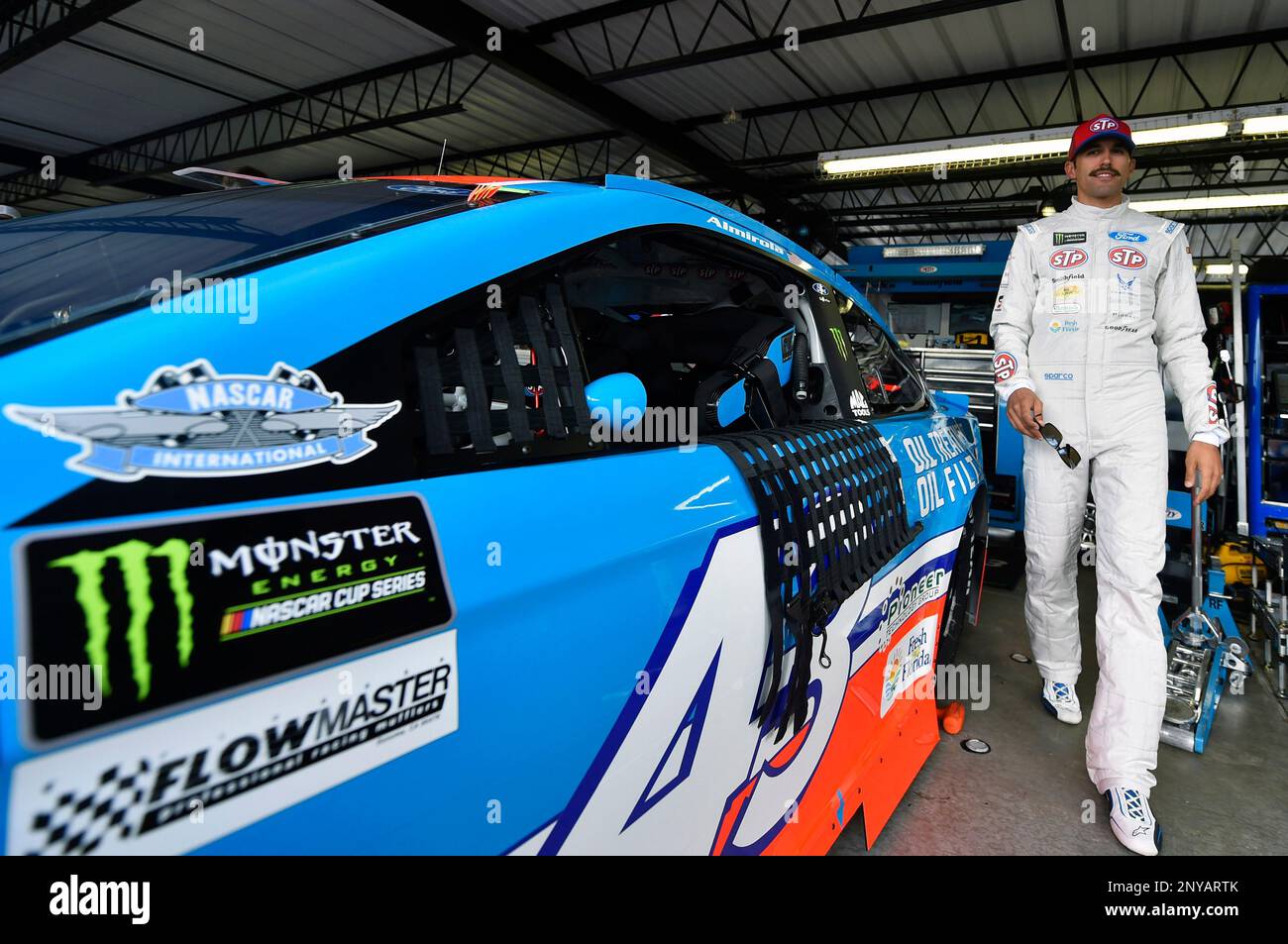 Aric Almirola, Richard Petty Motorsports, STP Ford Fusion during ...