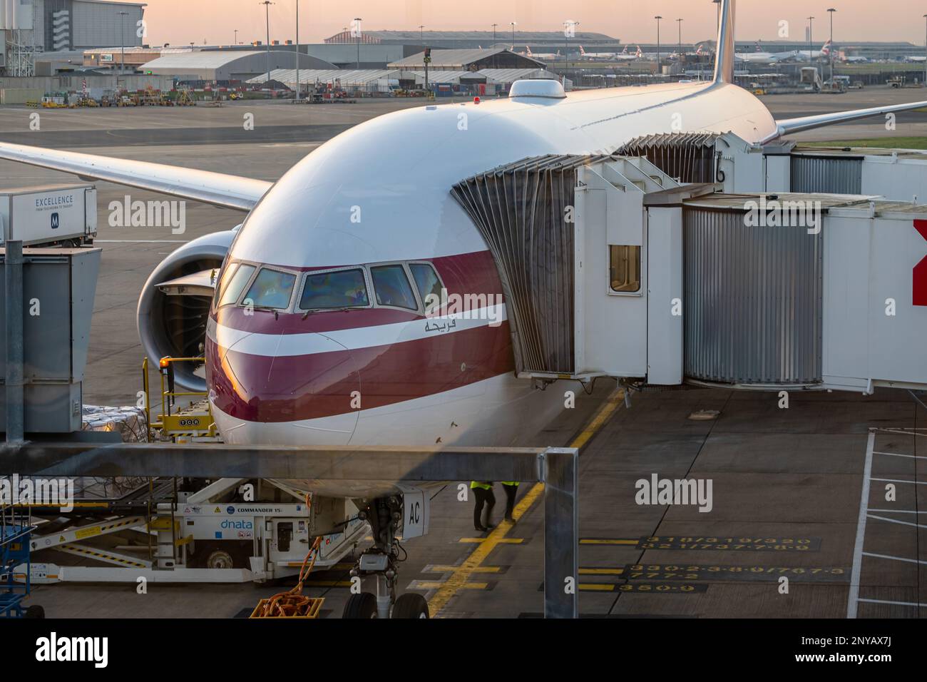 Heathrow London, UK - February 13, 2023: Qatar Air Unique Retro Livery ...