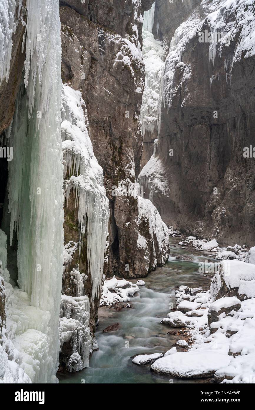 Partnachklamm, Garmisch Partenkirchen, Bavaria, Alps, Germany, Europe ...